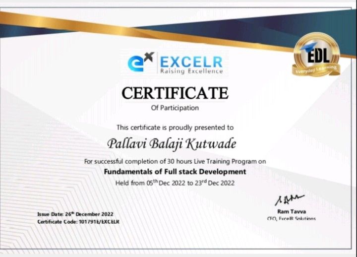 Pallavi Kutwade on LinkedIn: #excelr #training #development Pallavi Kutwade on LinkedIn: #excelr #training #development