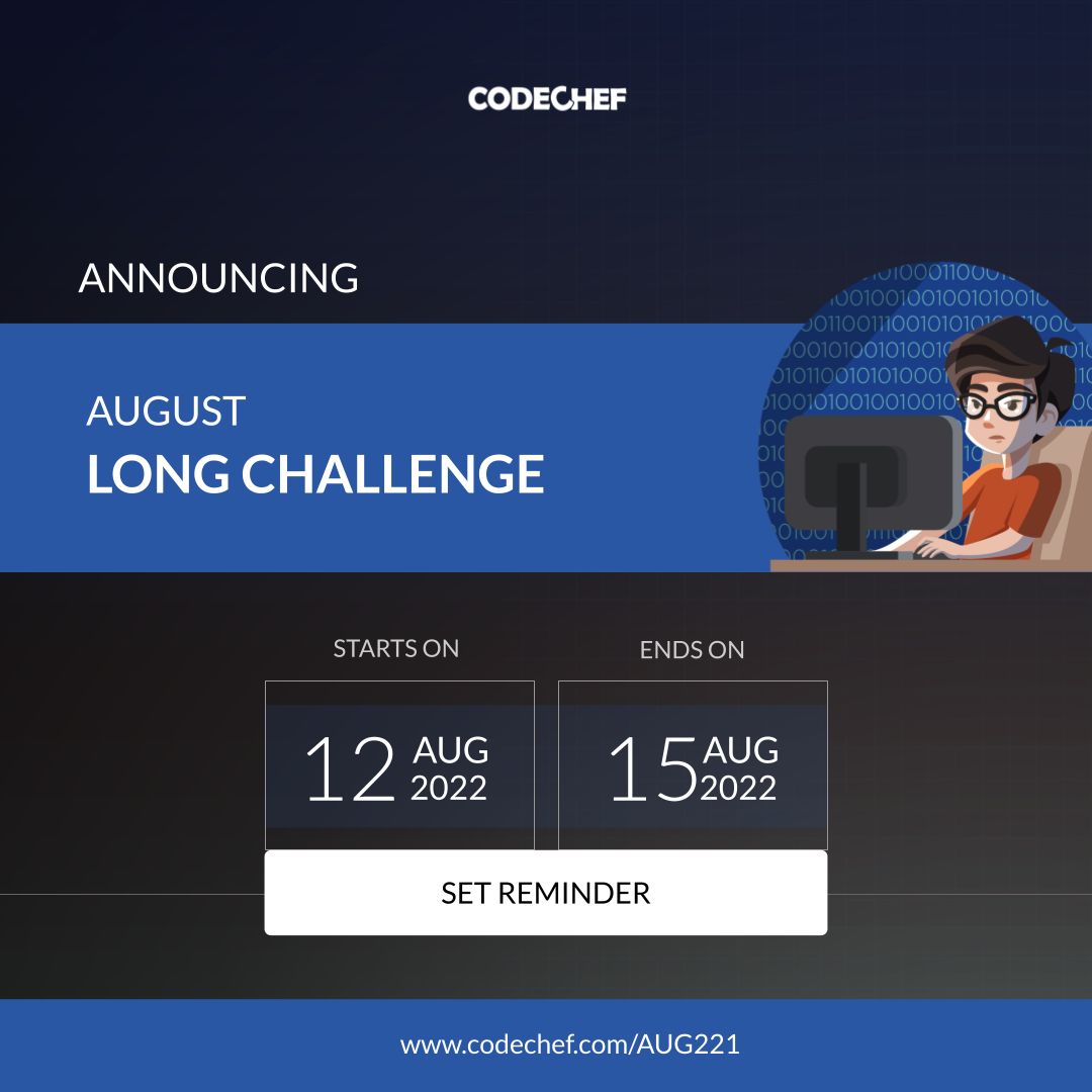CodeChef on LinkedIn: #codechef #coding CodeChef on LinkedIn: #codechef #coding