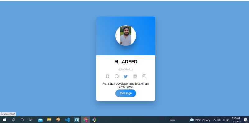 Ladeed s on LinkedIn: #frontendwebdeveloper #profilecard #sparshgupta Ladeed s on LinkedIn: #frontendwebdeveloper #profilecard #sparshgupta