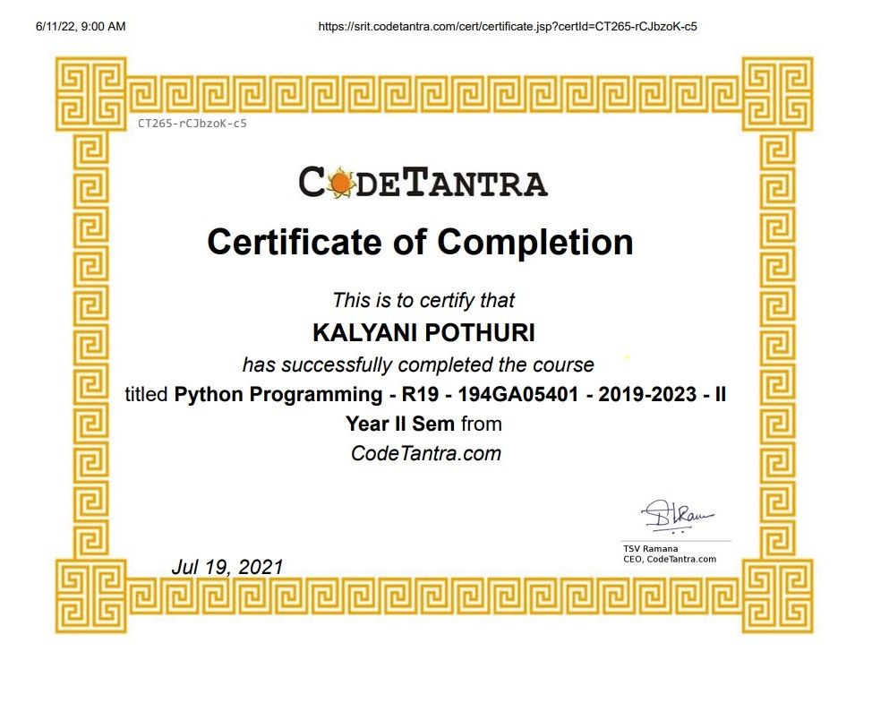 Kalyani Pothuri on LinkedIn: #codetantra #python #pythonprogramming # ... Kalyani Pothuri on LinkedIn: #codetantra #python #pythonprogramming # ...