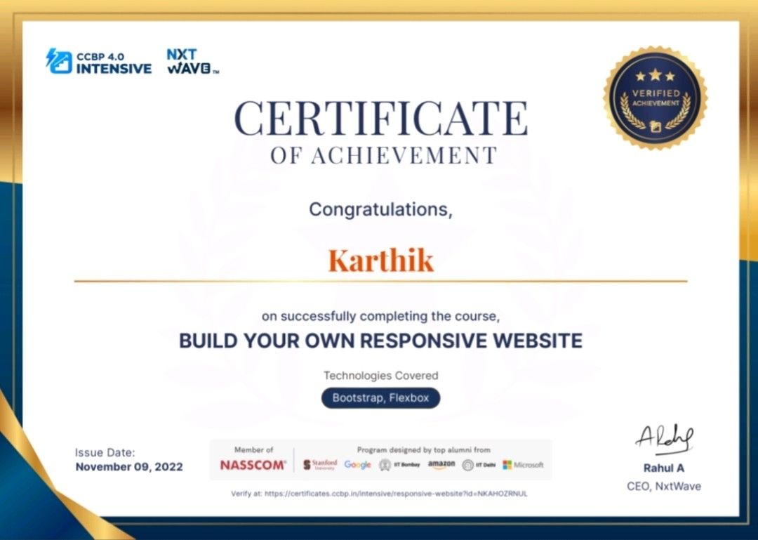 Karthik Lakota on LinkedIn: #nxtwave #ccbpian Karthik Lakota on LinkedIn: #nxtwave #ccbpian