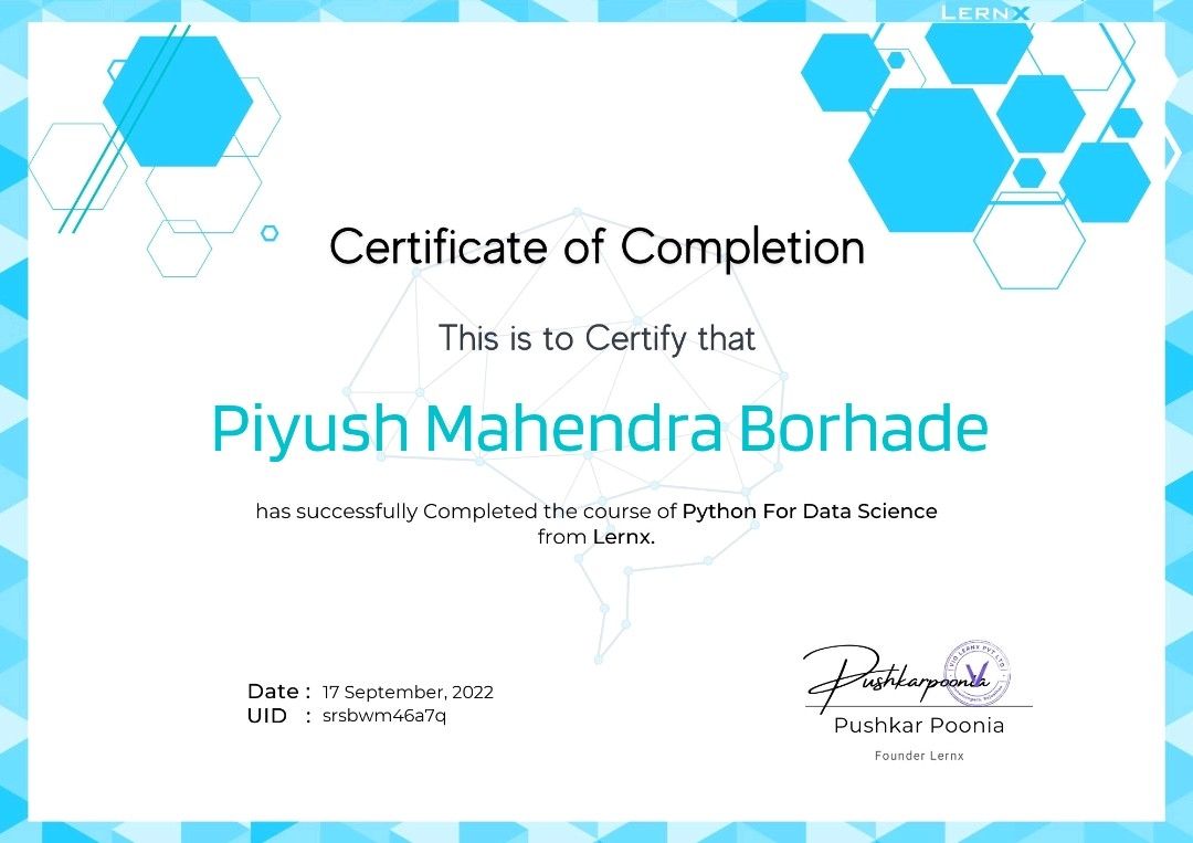 Piyush Borhade on LinkedIn: #python #datascience #learningplatform # ... Piyush Borhade on LinkedIn: #python #datascience #learningplatform # ...