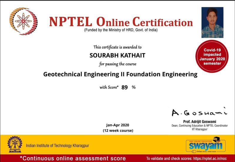 Sourabh Kathait on LinkedIn: #nptel #iitkharagpur Sourabh Kathait on LinkedIn: #nptel #iitkharagpur