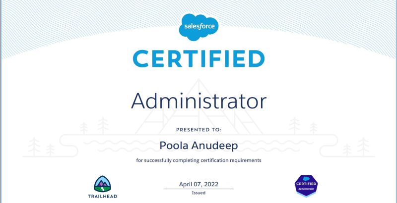 Anudeep Poola on LinkedIn: #salesforcecertified #salesforceadmin | 14 ... Anudeep Poola on LinkedIn: #salesforcecertified #salesforceadmin | 14 ...