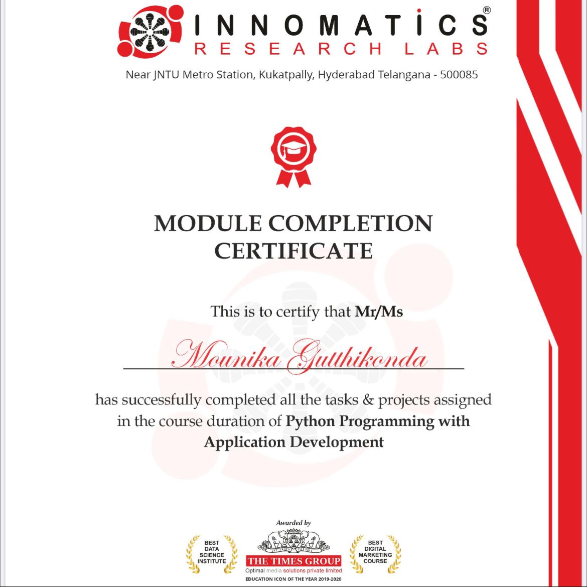 Mounika Gutthikonda on LinkedIn: #python #learning #programming Mounika Gutthikonda on LinkedIn: #python #learning #programming