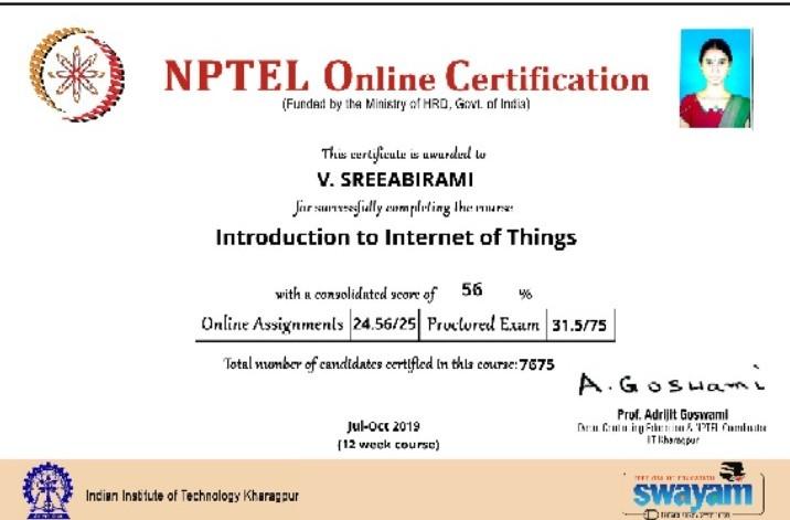 Sreeabirami Venkatesan on LinkedIn: #nptel #introductiontointernetofthings Sreeabirami Venkatesan on LinkedIn: #nptel #introductiontointernetofthings