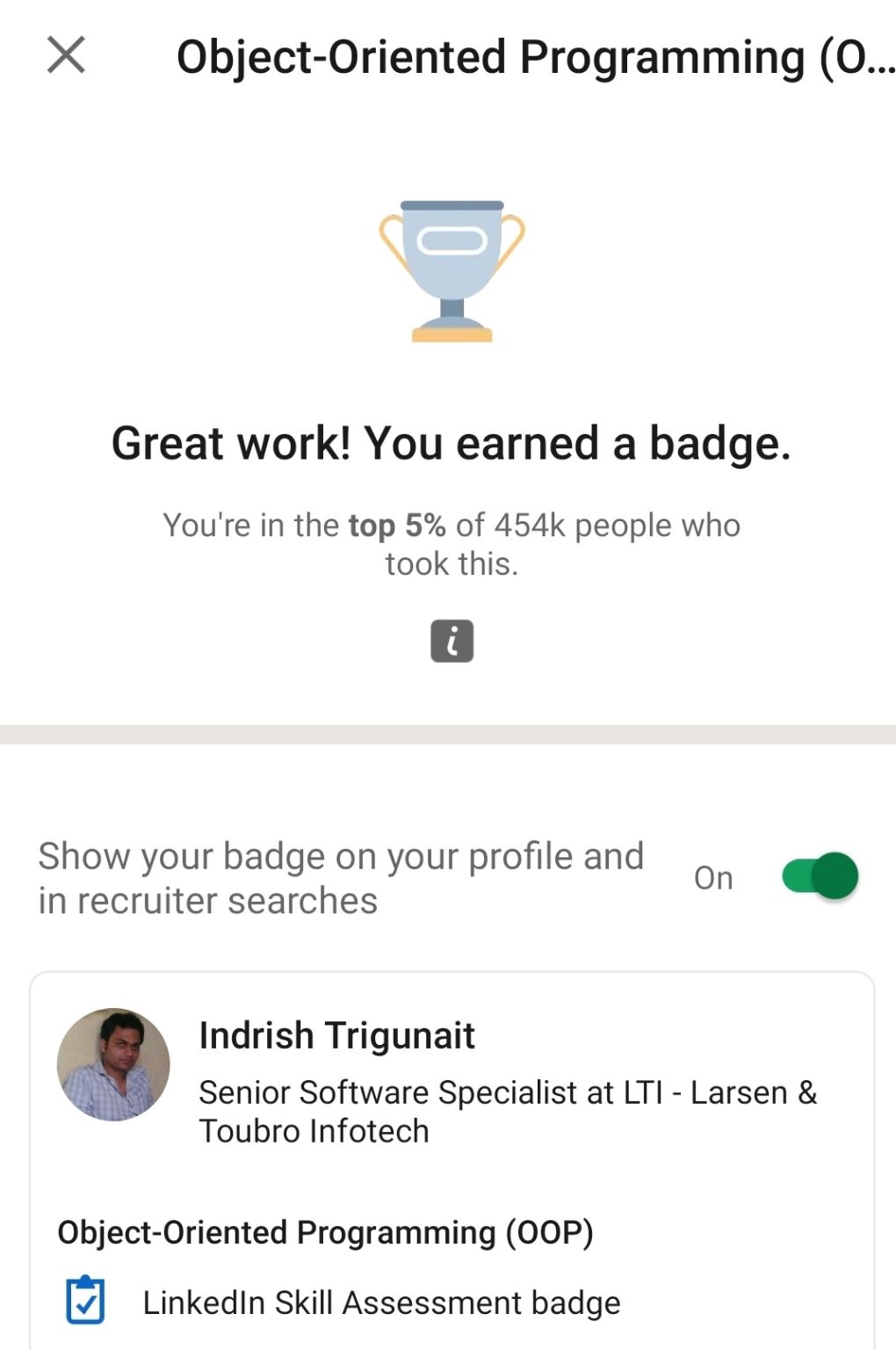Indrish Trigunait on LinkedIn: I just earned a skill badge for Object ... Indrish Trigunait on LinkedIn: I just earned a skill badge for Object ...