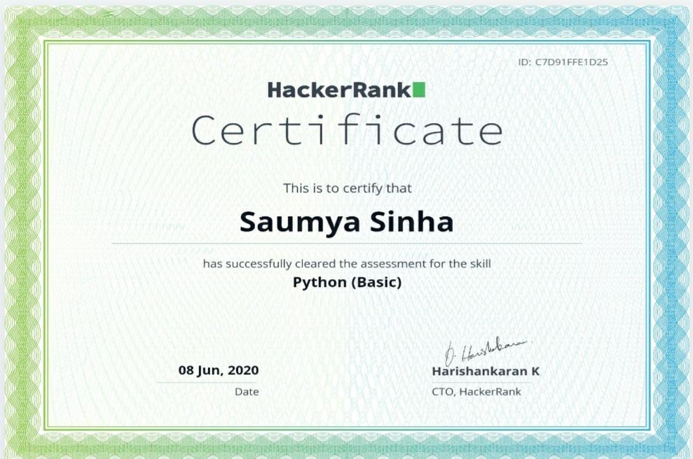 Saumya Sinha on LinkedIn: #python #hackerrank #pythonprogramming # ... Saumya Sinha on LinkedIn: #python #hackerrank #pythonprogramming # ...