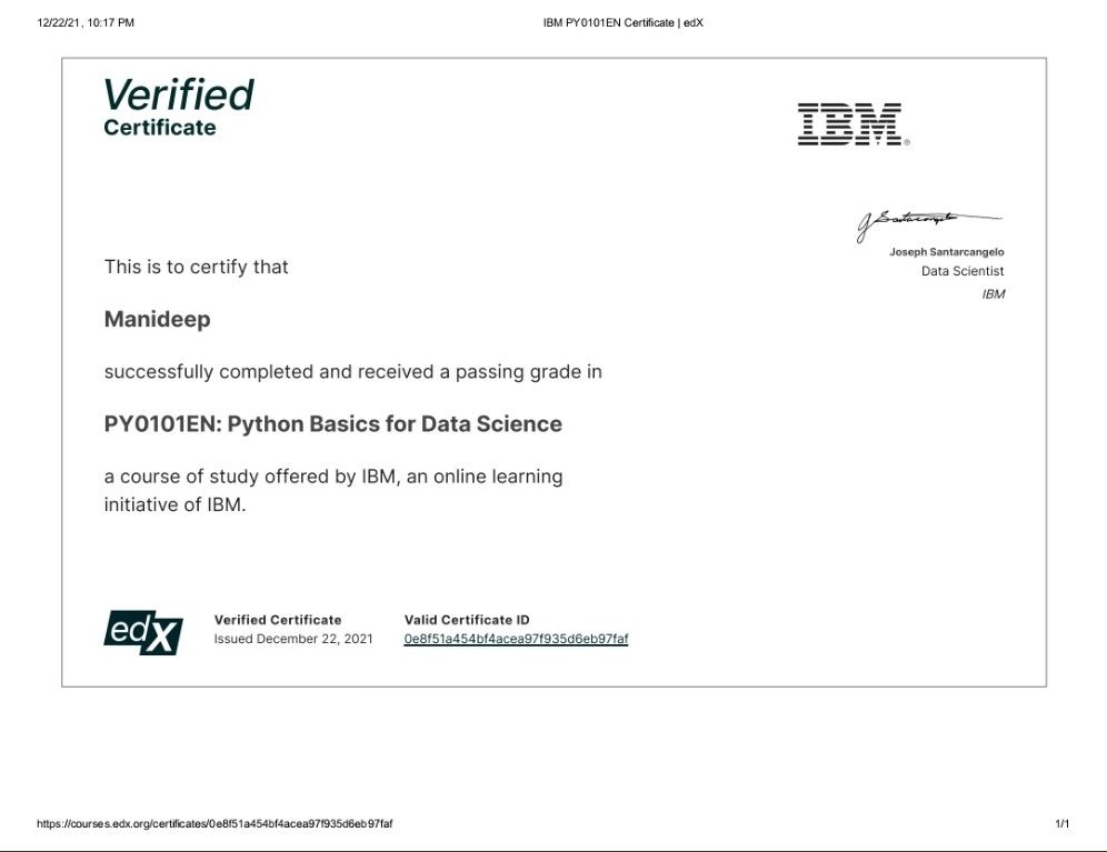 Manideep . on LinkedIn: #ibm #edx #python3 #pythonfordatascience | 48 ... Manideep . on LinkedIn: #ibm #edx #python3 #pythonfordatascience | 48 ...