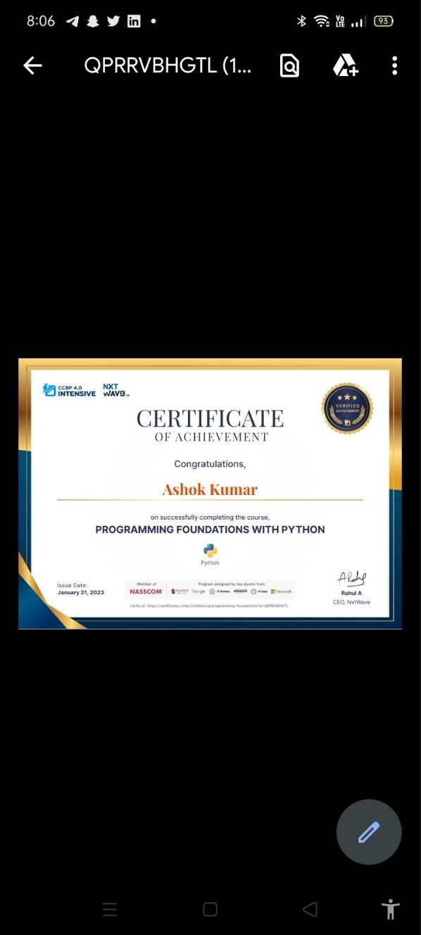 Kuruva Ashok Kumar on LinkedIn: #python #nxtwaveteam #nxtwave Kuruva Ashok Kumar on LinkedIn: #python #nxtwaveteam #nxtwave
