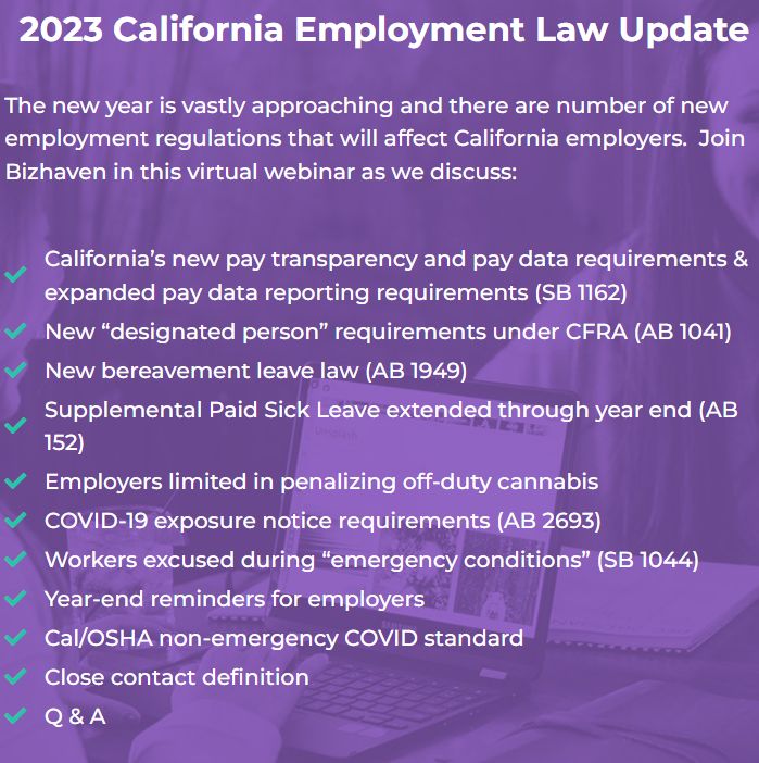 bizhaven on LinkedIn: 2023 California Employment Law Update bizhaven on LinkedIn: 2023 California Employment Law Update