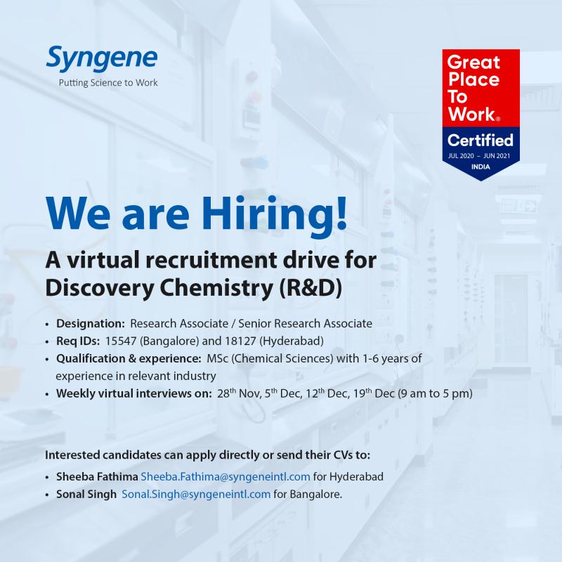 Syngene International Limited on LinkedIn: #jobsatsyngene # ... Syngene International Limited on LinkedIn: #jobsatsyngene # ...