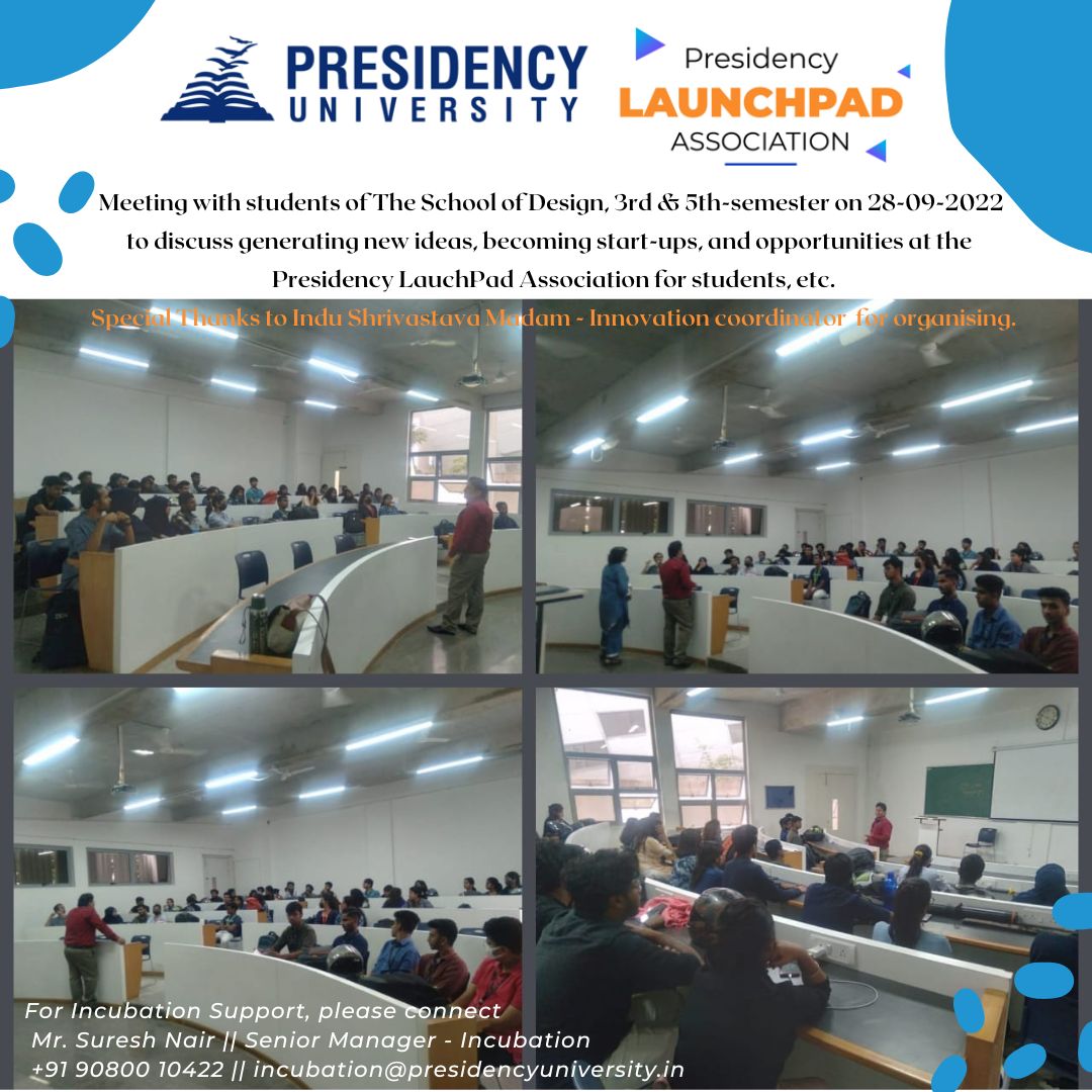 Presidency LaunchPad Association on LinkedIn: #incubation #startupindia ... Presidency LaunchPad Association on LinkedIn: #incubation #startupindia ...