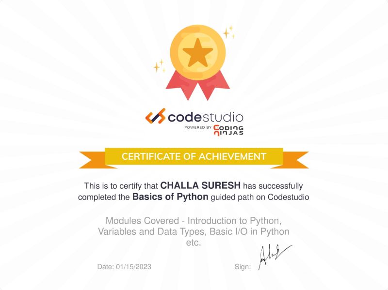 Suresh Challa on LinkedIn: #codestudio #codingninjas Suresh Challa on LinkedIn: #codestudio #codingninjas