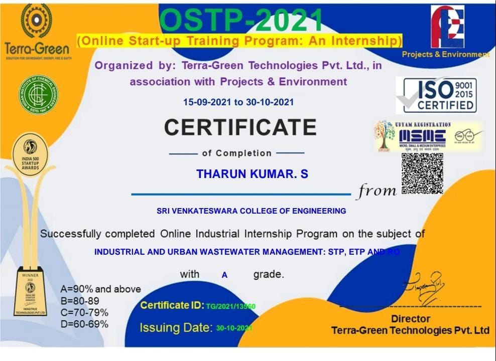 Tharun Kumar on LinkedIn: #internship #chemical #watertreatment Tharun Kumar on LinkedIn: #internship #chemical #watertreatment