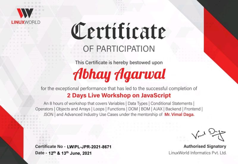 Abhay Agarwal on LinkedIn: #freeworkshop #js #javascript #jsbylw # ... Abhay Agarwal on LinkedIn: #freeworkshop #js #javascript #jsbylw # ...