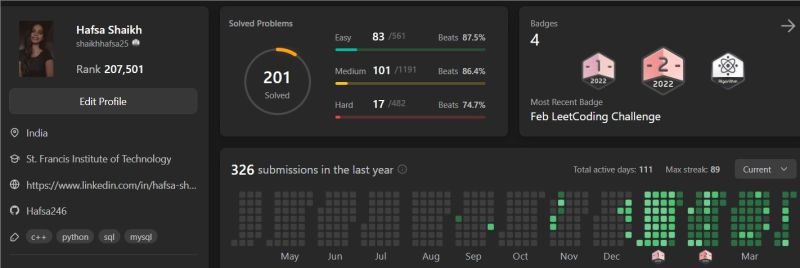 Hafsa Shaikh on LinkedIn: #programming #leetcode #dsa # ... Hafsa Shaikh on LinkedIn: #programming #leetcode #dsa # ...