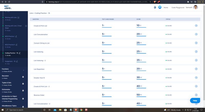 Sainaath Dhanwada on LinkedIn: #nxtwave #ccbpian #ccbpintensive #python ... Sainaath Dhanwada on LinkedIn: #nxtwave #ccbpian #ccbpintensive #python ...