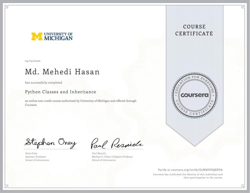 Mehedi Hasan on LinkedIn: #python #oop #coursera Mehedi Hasan on LinkedIn: #python #oop #coursera