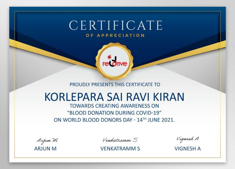 Sai Ravi Kiran Korlepara on LinkedIn: #donatebloodsavelife Sai Ravi Kiran Korlepara on LinkedIn: #donatebloodsavelife