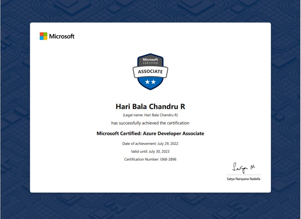 Hari Bala Chandru R on LinkedIn: #wearemrcooper #mrcooper #azure # ... Hari Bala Chandru R on LinkedIn: #wearemrcooper #mrcooper #azure # ...