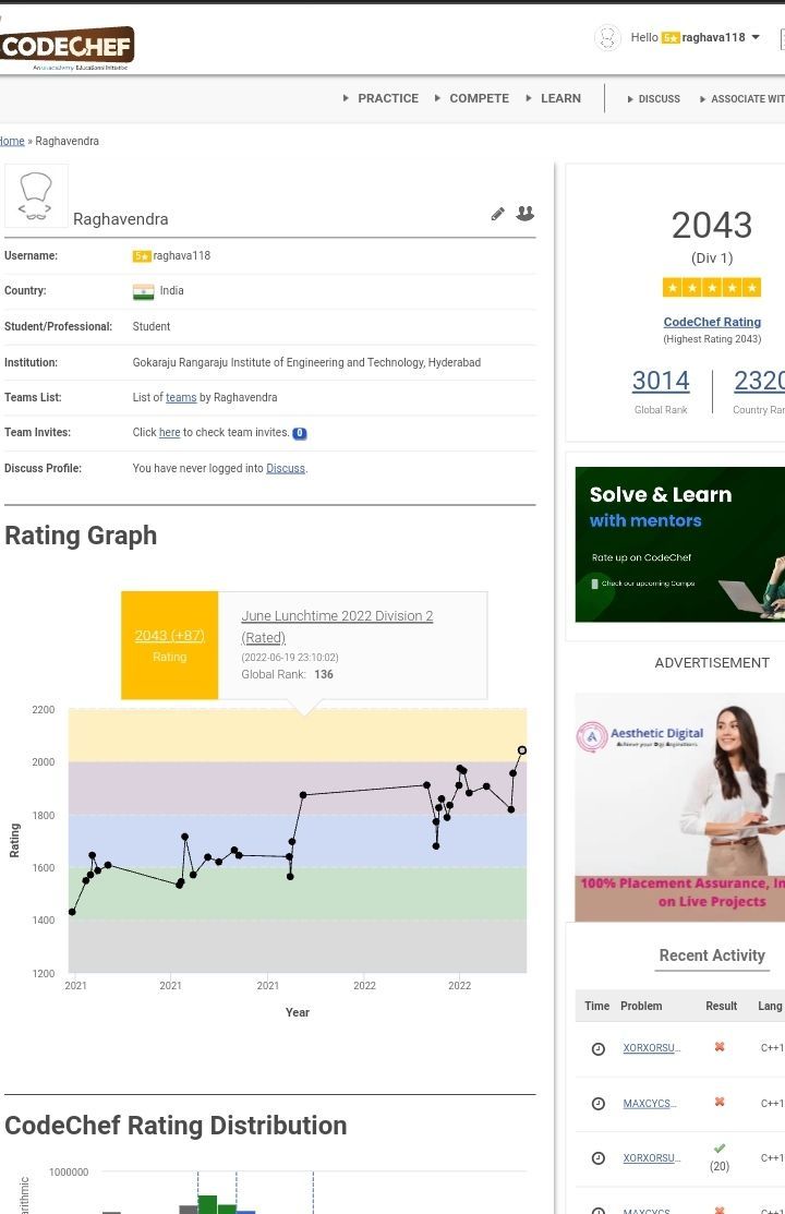 Raghavendra Pandrinki on LinkedIn: #codechef #competitiveprogramming #dsa Raghavendra Pandrinki on LinkedIn: #codechef #competitiveprogramming #dsa