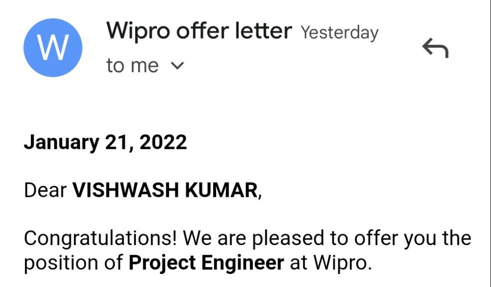 Vishwash Kumar on LinkedIn: #wipro #project | 71 comments Vishwash Kumar on LinkedIn: #wipro #project | 71 comments