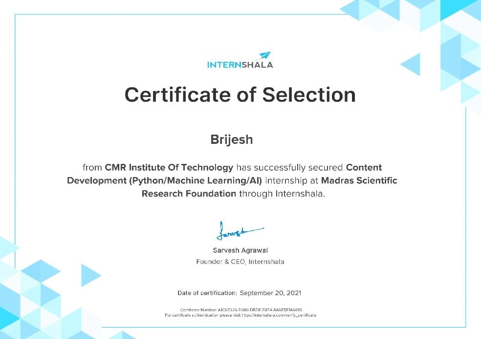 BRIJESH KANCHAN on LinkedIn: #internship #internshala | 10 comments BRIJESH KANCHAN on LinkedIn: #internship #internshala | 10 comments