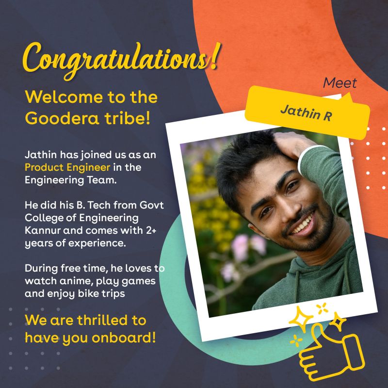 Goodera on LinkedIn: Congratulations Jathin R ! You’ve just joined a ... Goodera on LinkedIn: Congratulations Jathin R ! You’ve just joined a ...