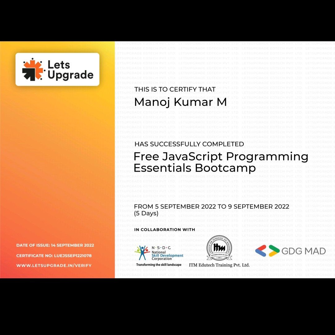MANOJ KUMAR.M on LinkedIn: programming MANOJ KUMAR.M on LinkedIn: programming