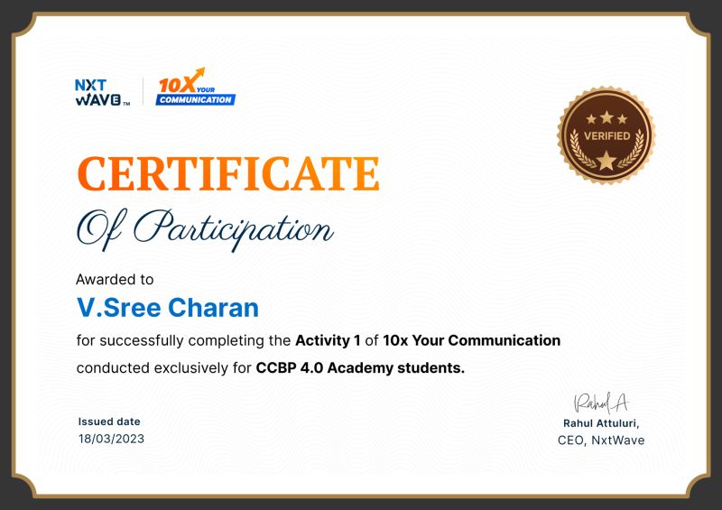 Sree Charan Vanam on LinkedIn: #nxtwave #nxtwaveteam #nxtwaveccbp #ccbp ... Sree Charan Vanam on LinkedIn: #nxtwave #nxtwaveteam #nxtwaveccbp #ccbp ...