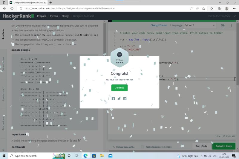 subash g on LinkedIn: #ccbp #nxtwave #python #hackerrank subash g on LinkedIn: #ccbp #nxtwave #python #hackerrank