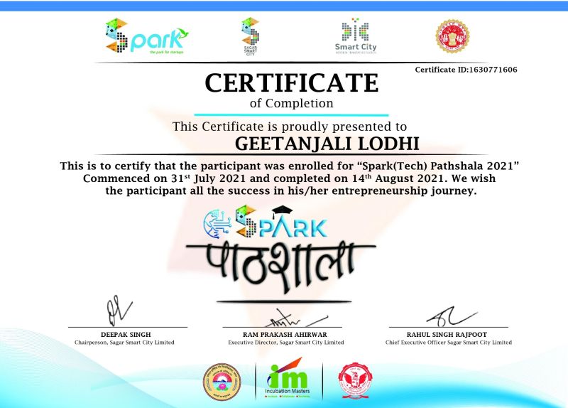 Geetanjali Lodhi on LinkedIn: #sparkfoundation #smartcity #enterprenuership Geetanjali Lodhi on LinkedIn: #sparkfoundation #smartcity #enterprenuership