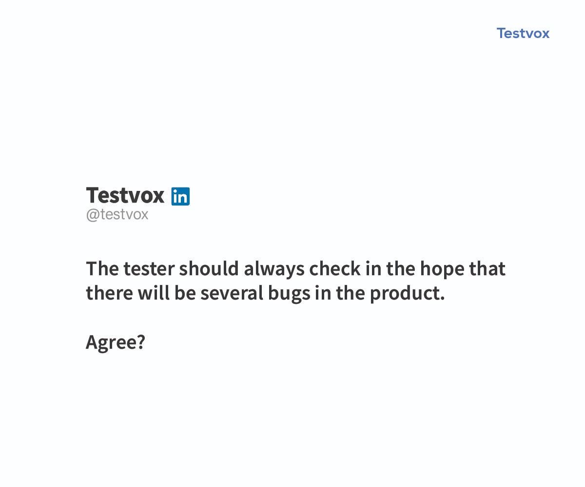 Testvox on LinkedIn: #softwaretesting #qa Testvox on LinkedIn: #softwaretesting #qa