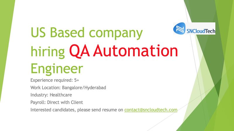 SN Cloud Technologies on LinkedIn: #qaautomation #qa #qaengineer SN Cloud Technologies on LinkedIn: #qaautomation #qa #qaengineer