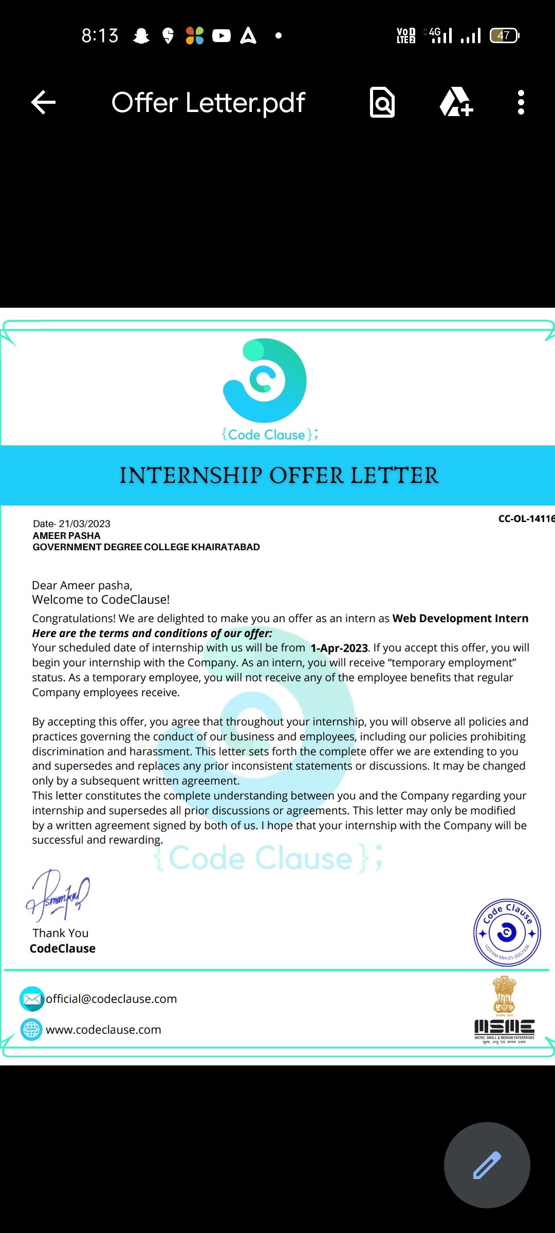 Ameer Pasha on LinkedIn: #codeclause Ameer Pasha on LinkedIn: #codeclause