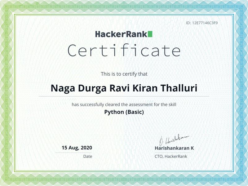 Naga Durga Ravi Kiran Thalluri posted on LinkedIn Naga Durga Ravi Kiran Thalluri posted on LinkedIn