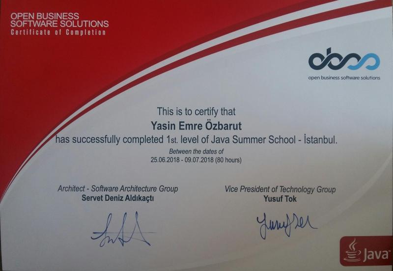 Emre Ozbarut on LinkedIn: OBSS - Java Summer School - First Level ... Emre Ozbarut on LinkedIn: OBSS - Java Summer School - First Level ...