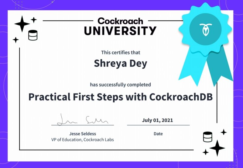 Shreya Dey on LinkedIn: #cockroachdb Shreya Dey on LinkedIn: #cockroachdb