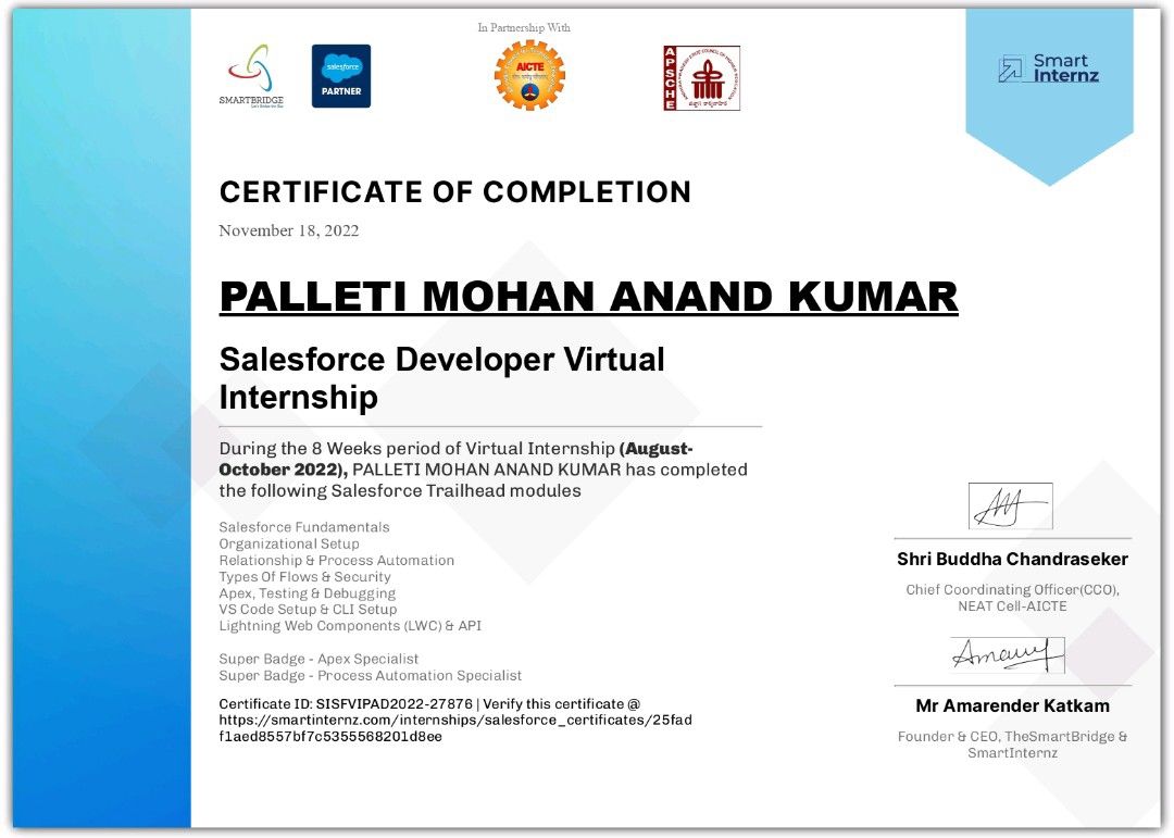 Mohan Anand Kumar Palleti on LinkedIn: #salesforce #developer # ... Mohan Anand Kumar Palleti on LinkedIn: #salesforce #developer # ...