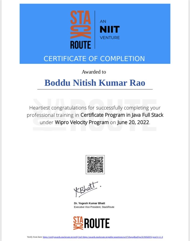 Nitish Kumar on LinkedIn: #java #angular #springboot #fullstack #wipro Nitish Kumar on LinkedIn: #java #angular #springboot #fullstack #wipro