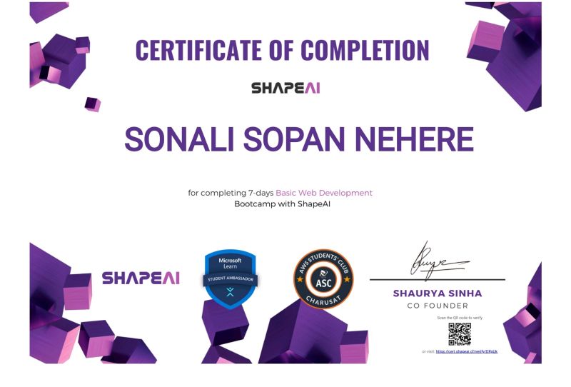 Sonali Nehere on LinkedIn: #shapeai Sonali Nehere on LinkedIn: #shapeai