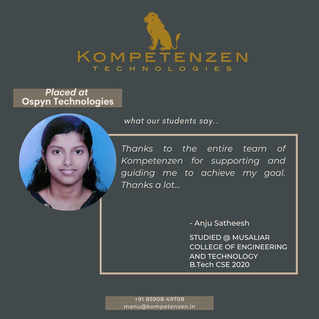 Aysha Fidha S on LinkedIn: #achievement #kompetenzen #placement # ... Aysha Fidha S on LinkedIn: #achievement #kompetenzen #placement # ...