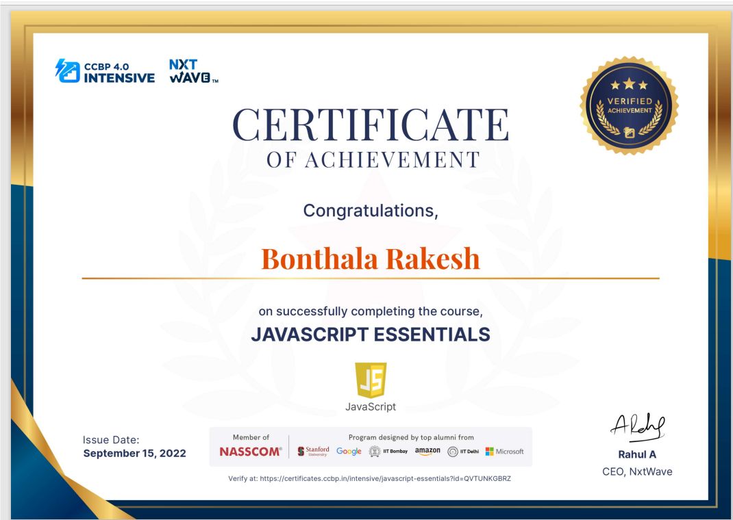 Rakesh Bonthala auf LinkedIn: #finally #javascriptdeveloper #javascript ... Rakesh Bonthala auf LinkedIn: #finally #javascriptdeveloper #javascript ...