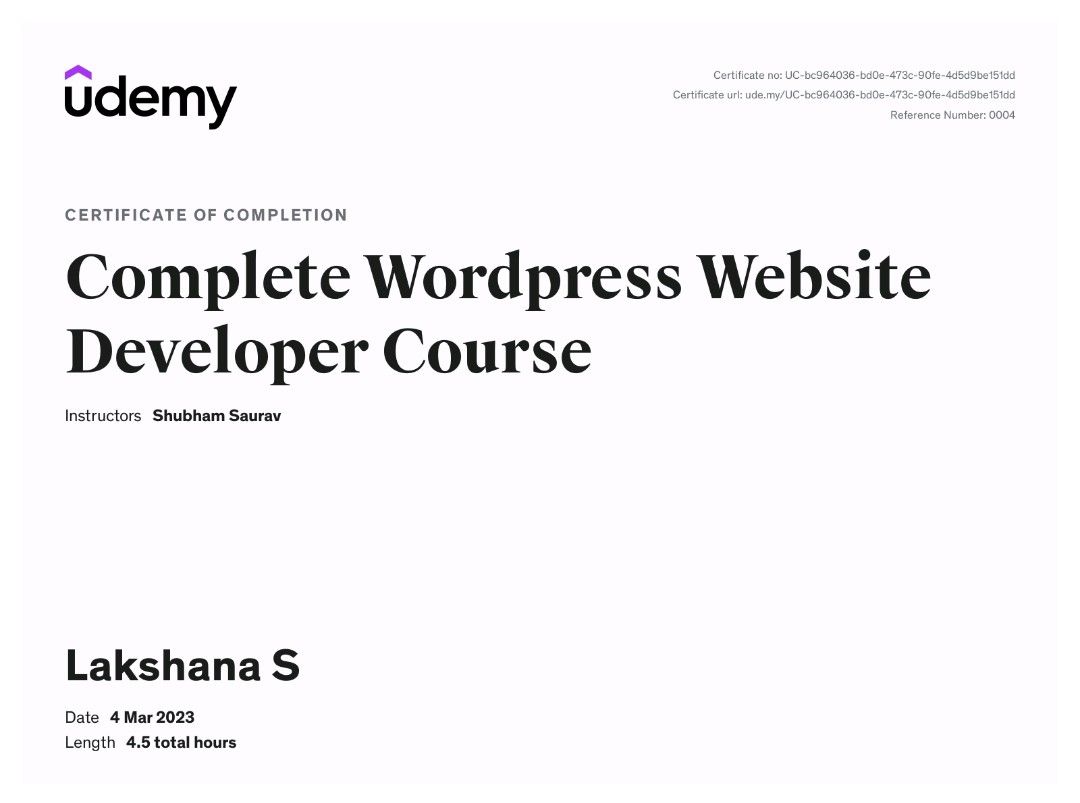 LAKSHANA SEENIVASAN on LinkedIn: #udemy LAKSHANA SEENIVASAN on LinkedIn: #udemy