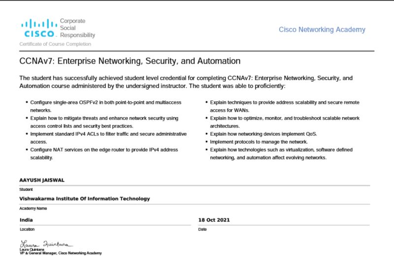 Ayush Jaiswal on LinkedIn: #cisconetworkingacademy #cisconetacad #cisco ... Ayush Jaiswal on LinkedIn: #cisconetworkingacademy #cisconetacad #cisco ...