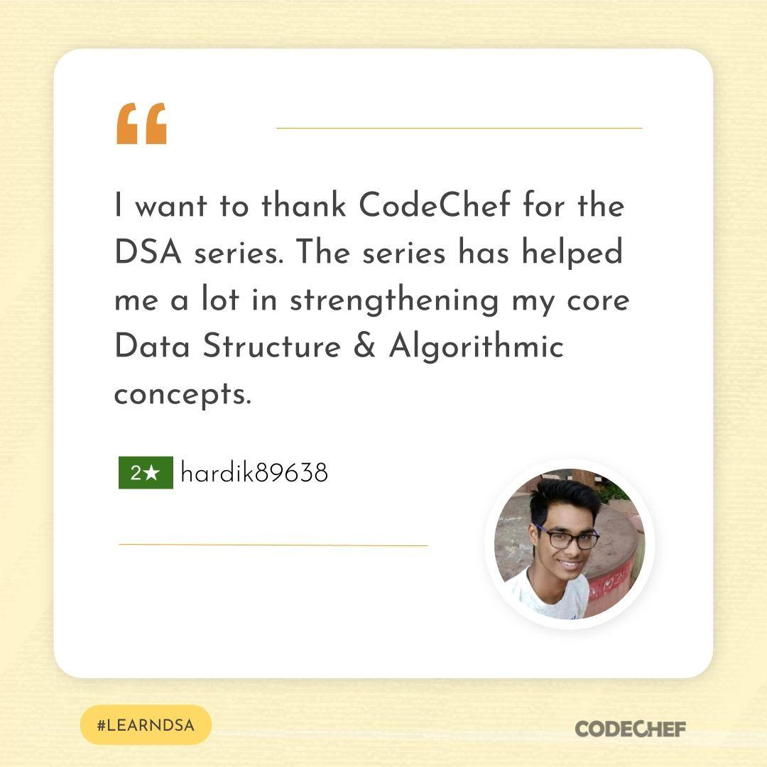 CodeChef on LinkedIn: #codechef #programming #dsaseries #learndsa CodeChef on LinkedIn: #codechef #programming #dsaseries #learndsa