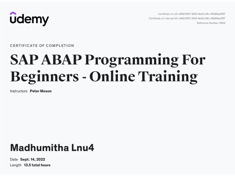 Madhumitha Palanisamy on LinkedIn: #training #sap #programming #share Madhumitha Palanisamy on LinkedIn: #training #sap #programming #share