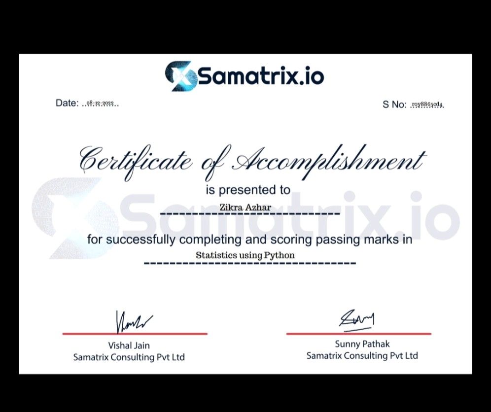 Zikra Azhar on LinkedIn: python certificate Zikra Azhar on LinkedIn: python certificate