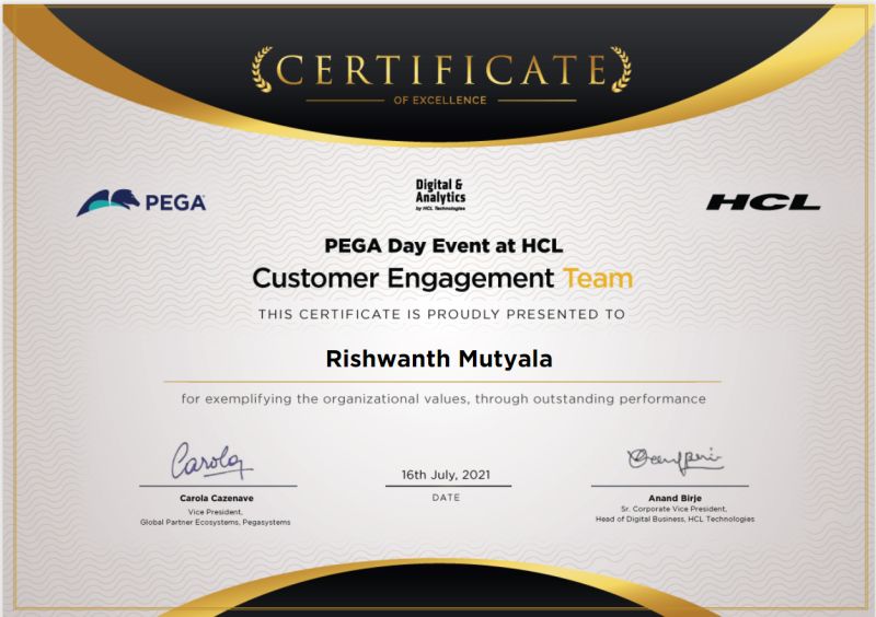 Rishwanth Mutyala on LinkedIn: #hclpegaday | 17 comments Rishwanth Mutyala on LinkedIn: #hclpegaday | 17 comments